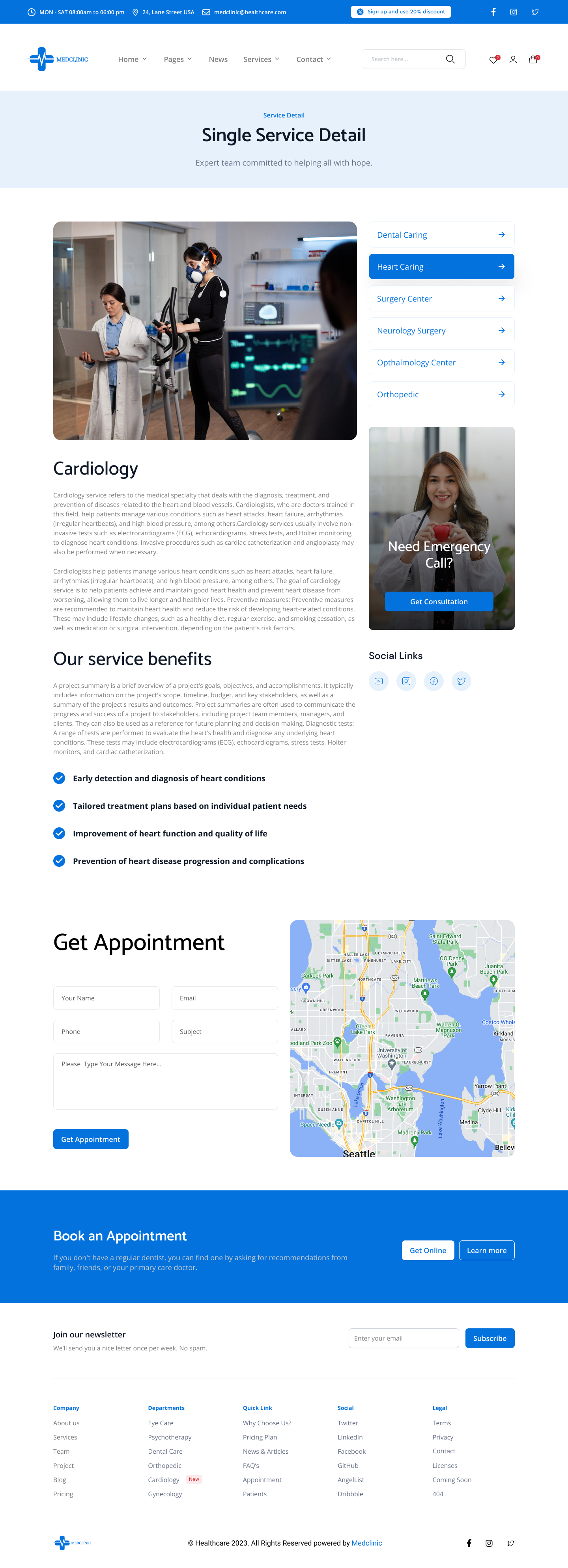 MedClinic - Doctor, Healthcare and Medical Figma Design Template by posimyththemes